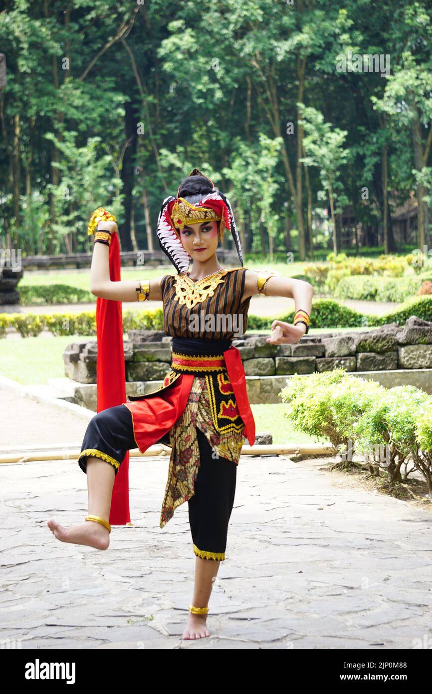 Indonesian dancers with traditional costumes are ready to perform to ...