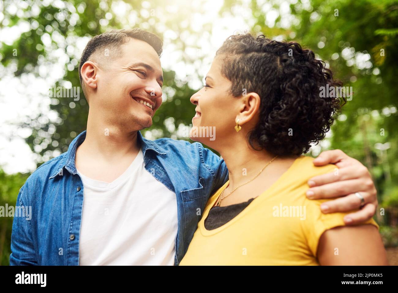 You are my one true love. an affectionate young couple standing face to ...