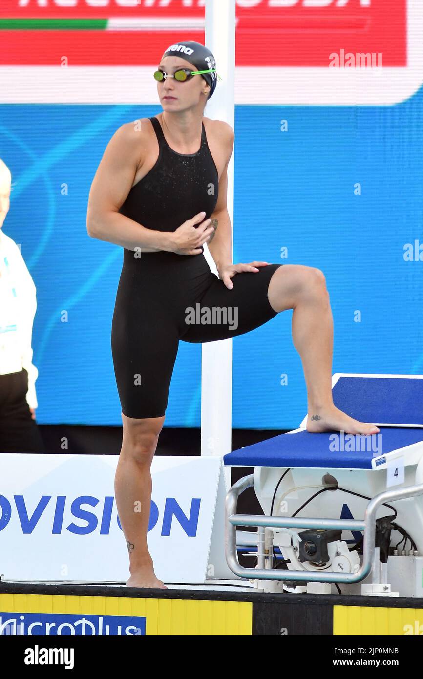 Rome, . 14th Aug, 2022. Francesca Fangio during European Swimming ...
