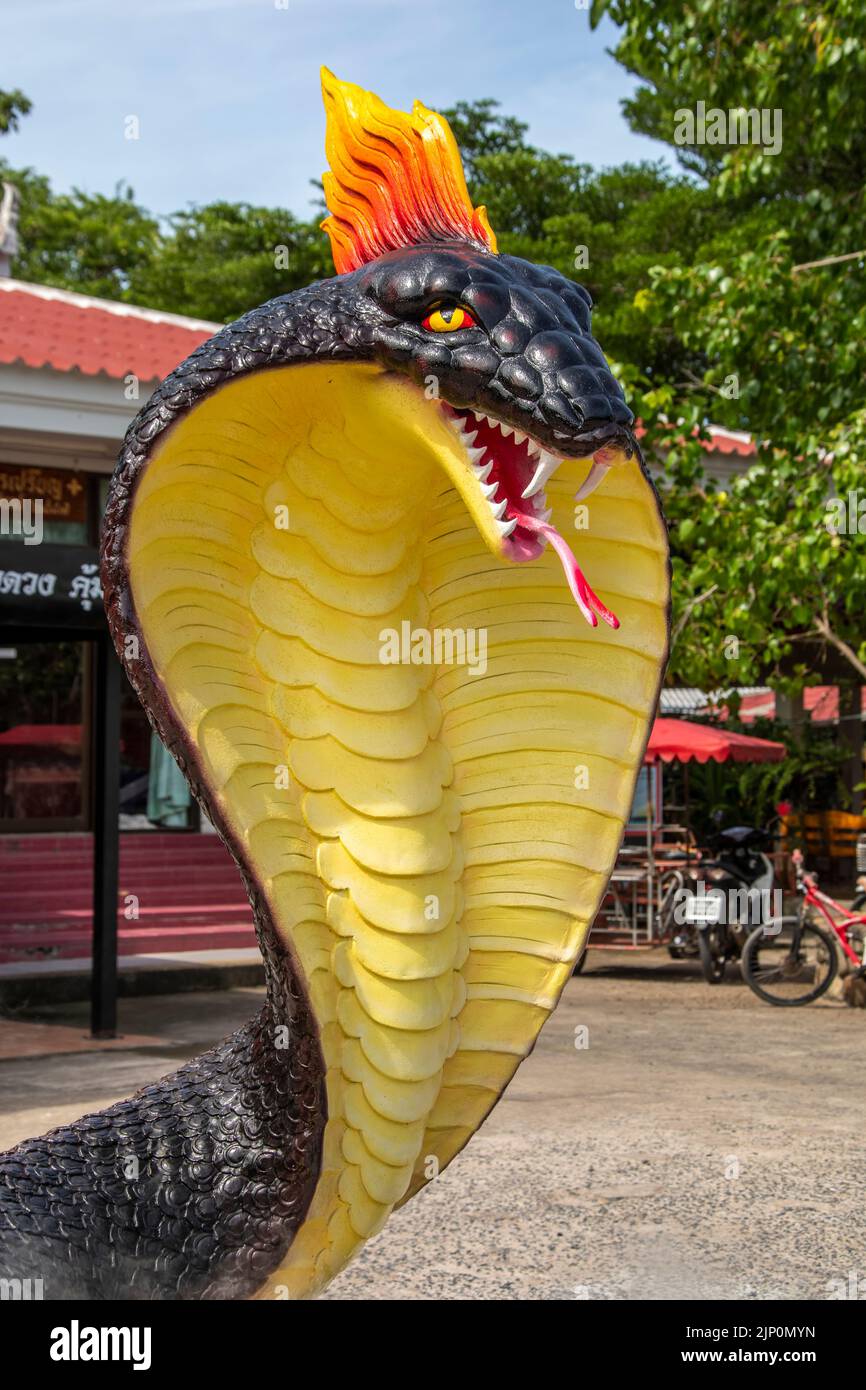 Chachoengsao Thailand 9th Jun 2022: the Phaya Nak statue in Wat Saman ...