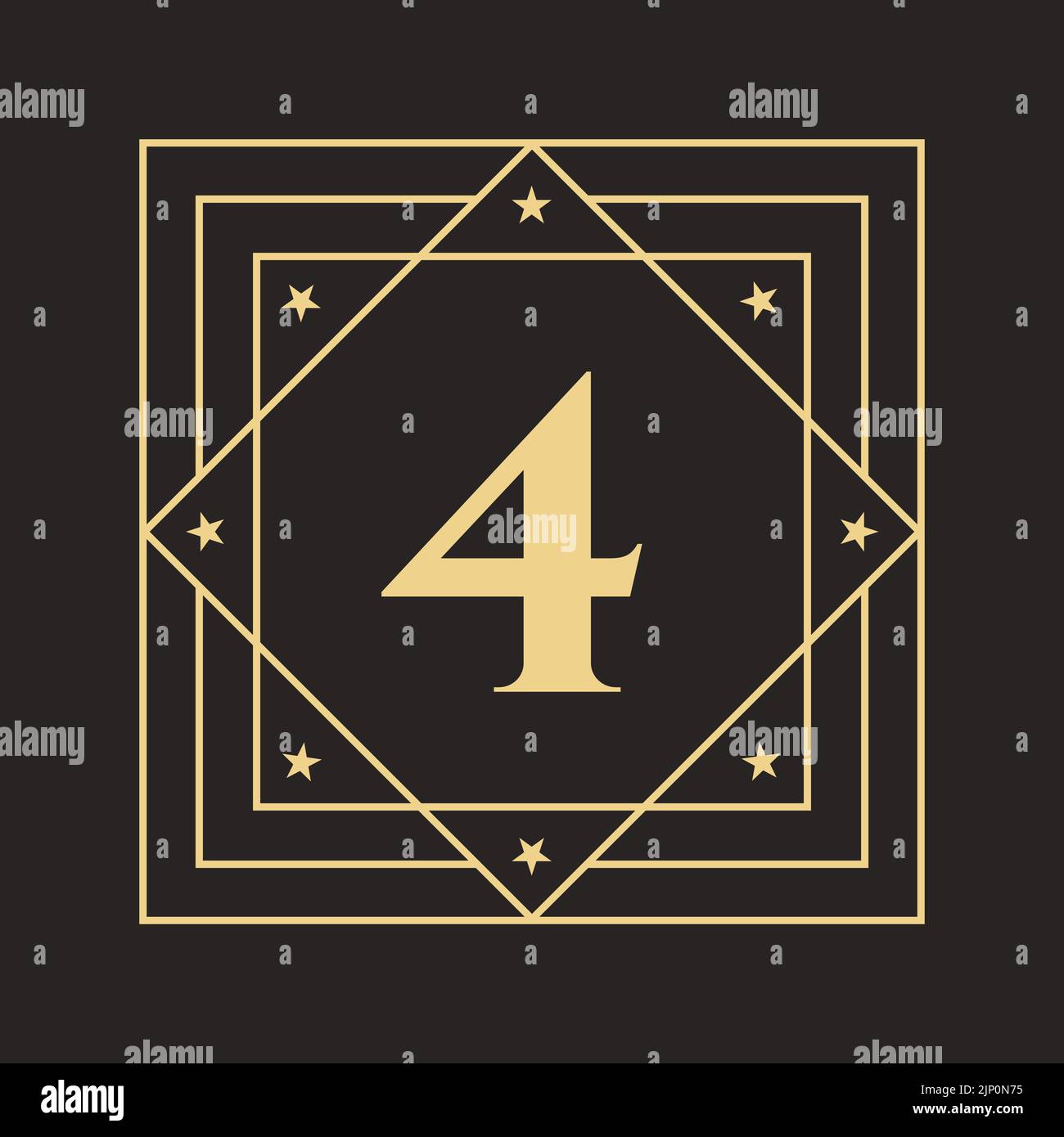 Creative Letter 4 Logo with Elegant and Stylish Luxury Concept. Initial ...