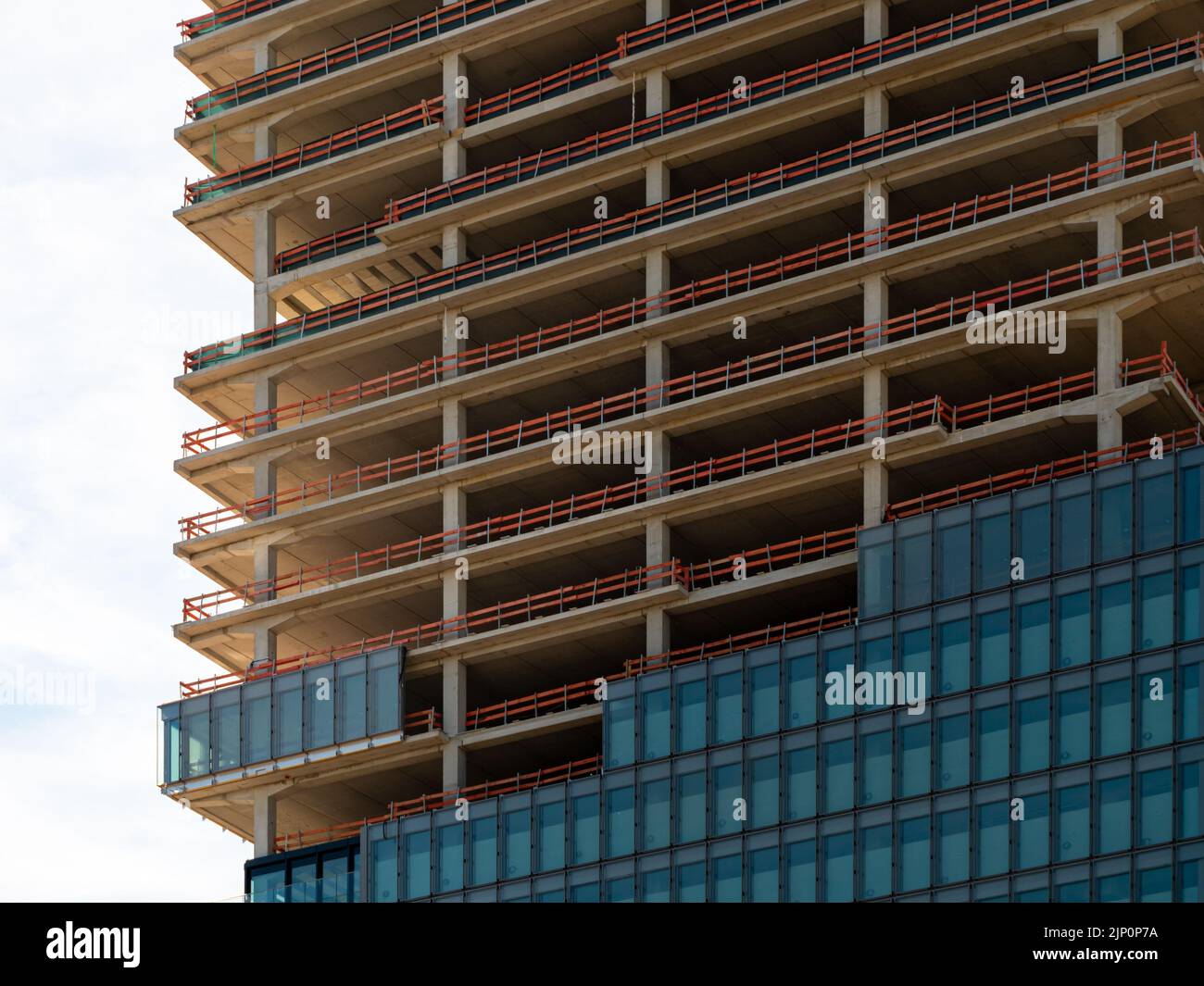 Skyscraper construction site. The building structure is very cost ...