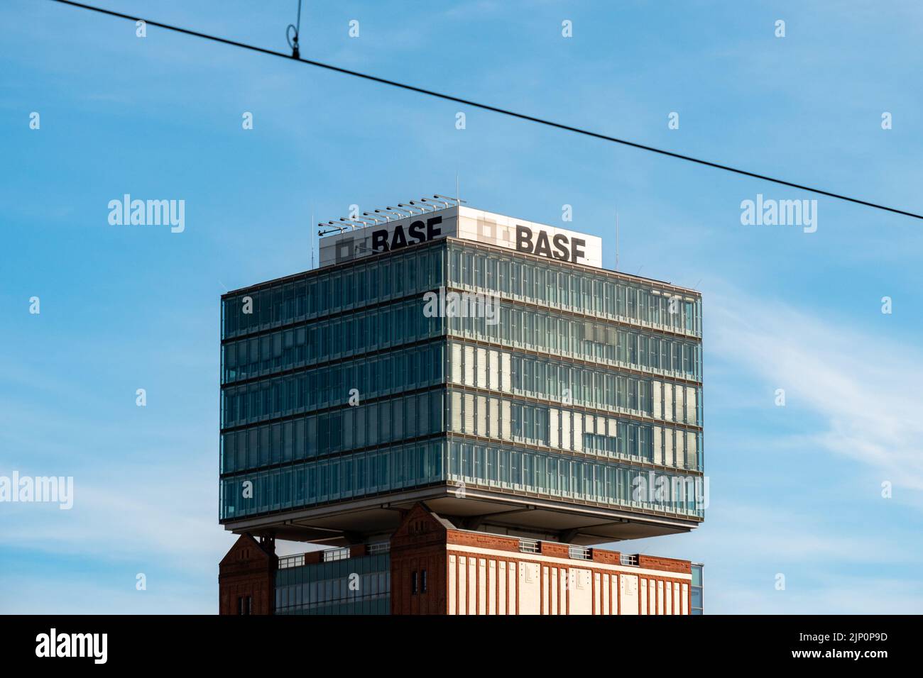 BASF Services Europe GmbH building exterior with a big logo on the ...