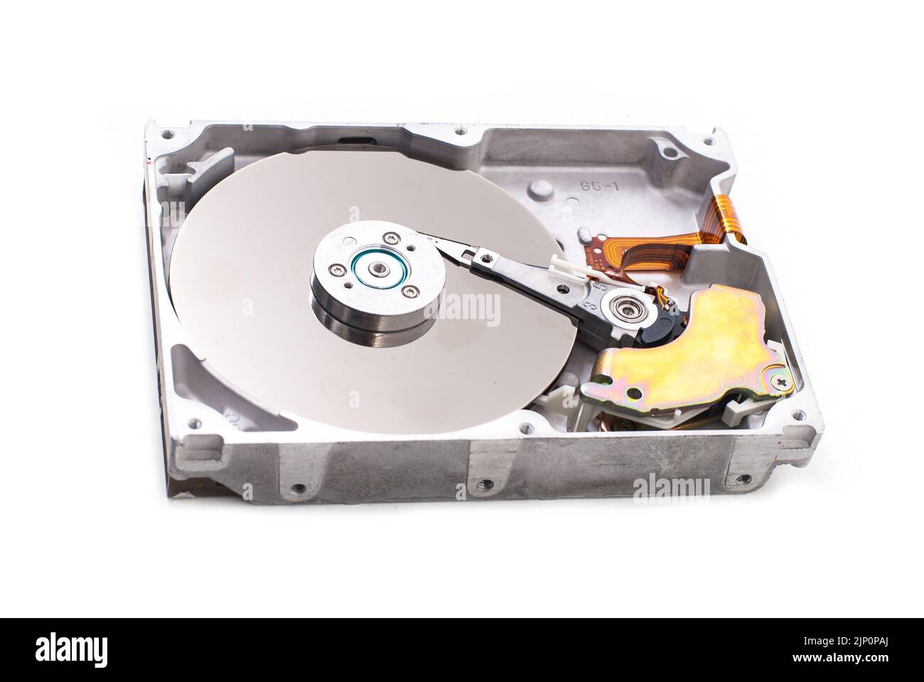 real open hard drive isolated on white background Stock Photo - Alamy