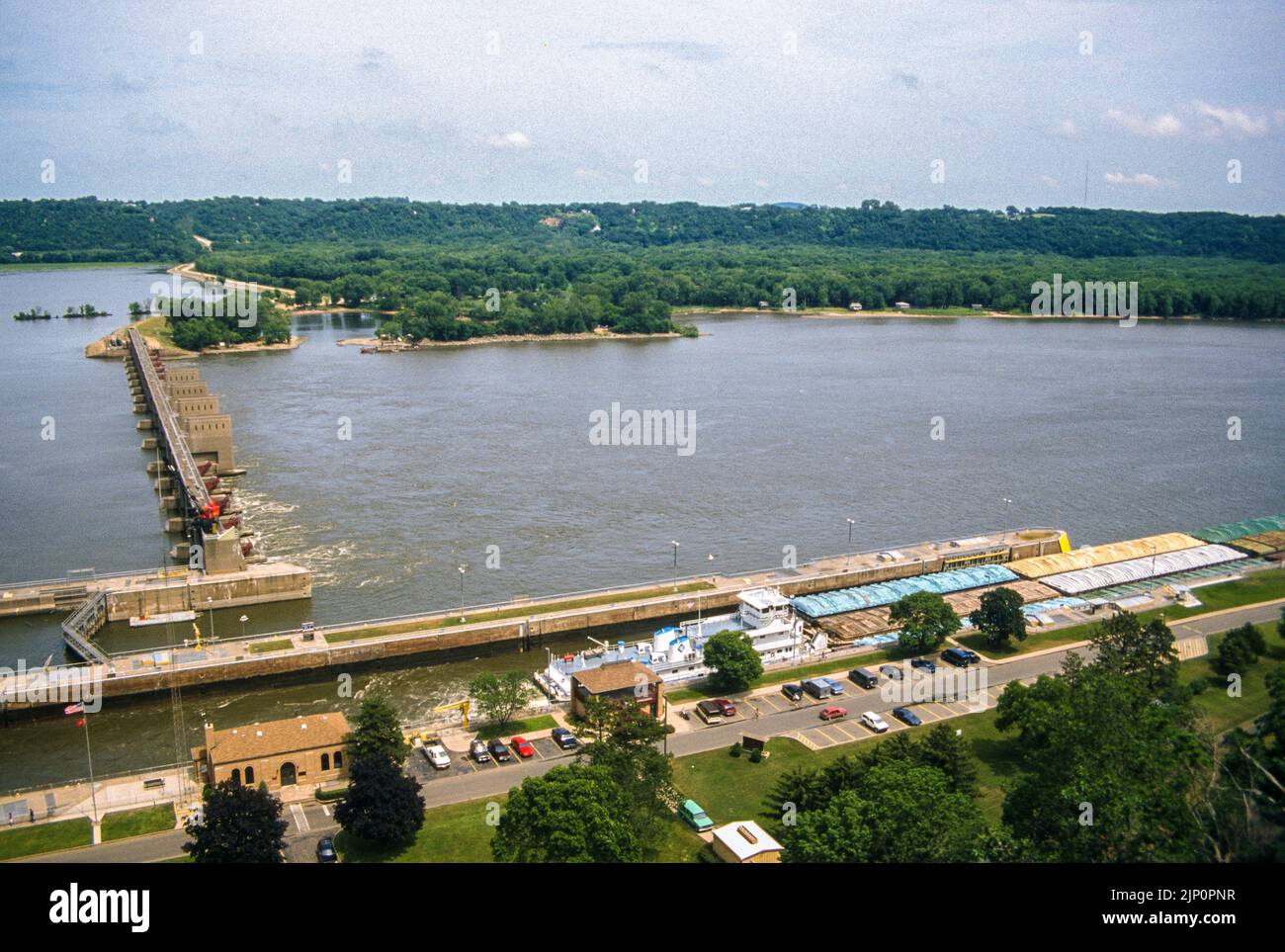 Lock on the Mississippi River at Dubuque, Iowa, U.S.A. (1995 Stock ...