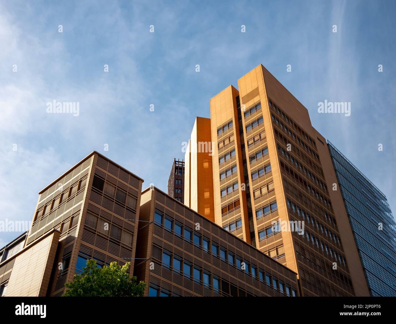 Skyscraper at the Potsdamer Platz designed by Renzo Piano. Modern ...