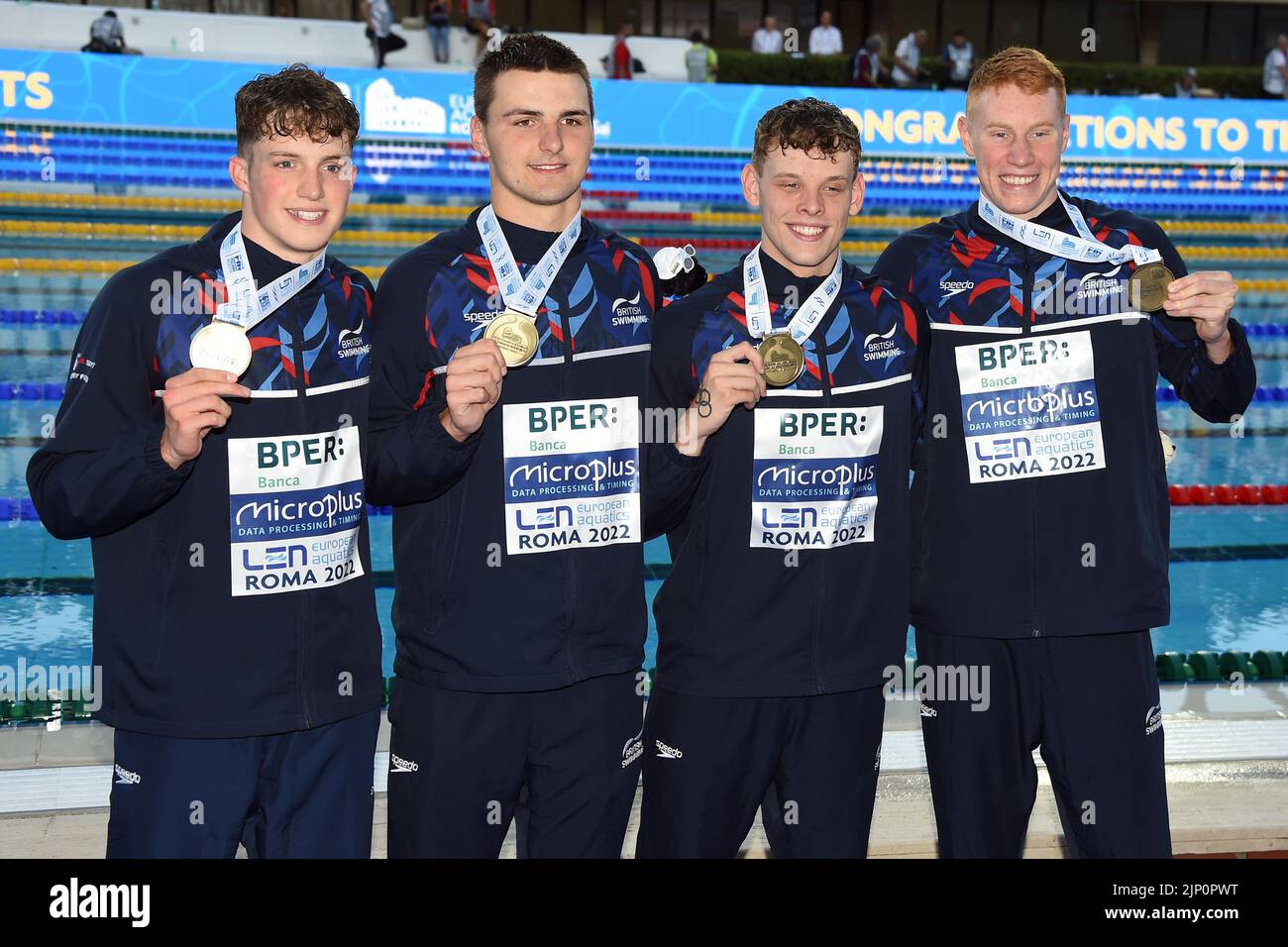 Rome, . 14th Aug, 2022. Jacob Whittle, Matthew Richards, Thomas Dean ...