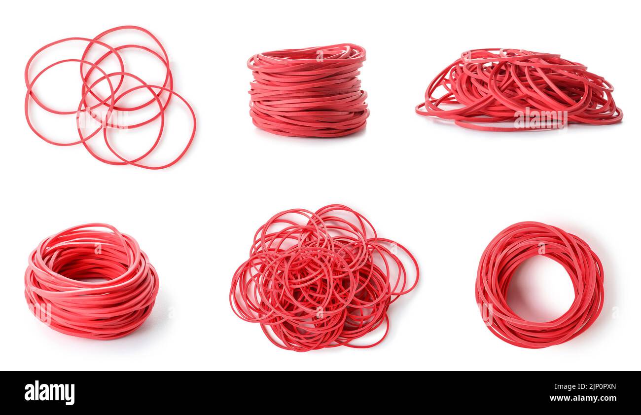 Red elastic bands Cut Out Stock Images & Pictures - Alamy