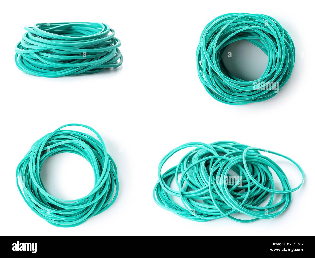 Set of elastic bands on white background Stock Photo - Alamy