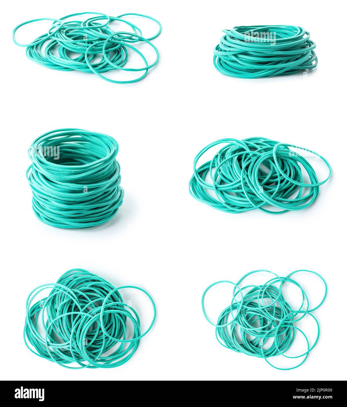 Group of elastic bands on white background Stock Photo - Alamy