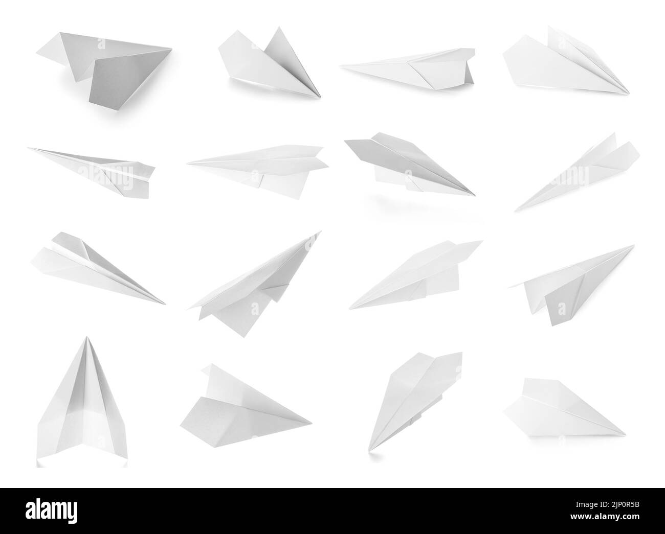 Set of paper planes on white background Stock Photo - Alamy