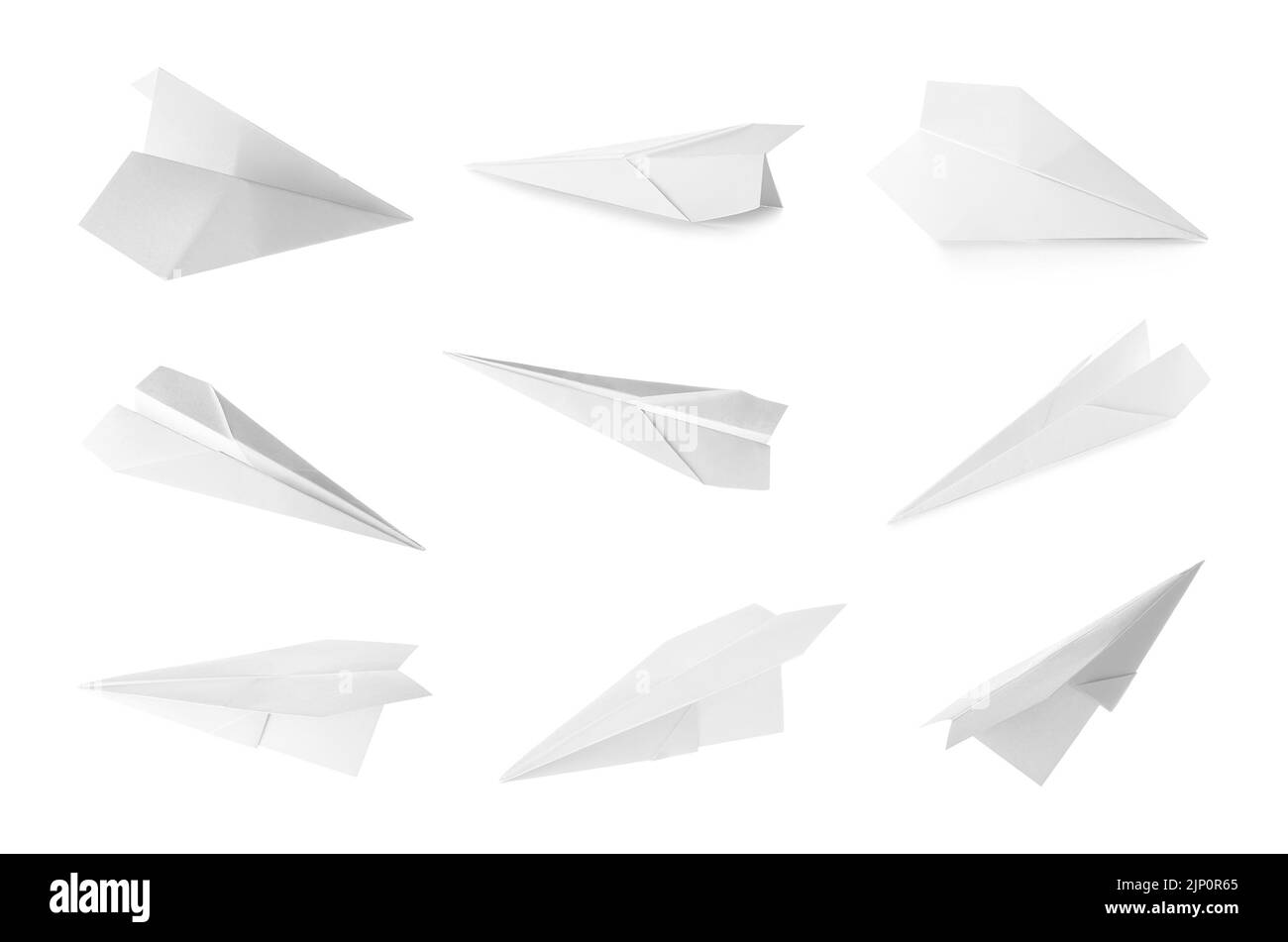 Many paper planes isolated on white Stock Photo - Alamy