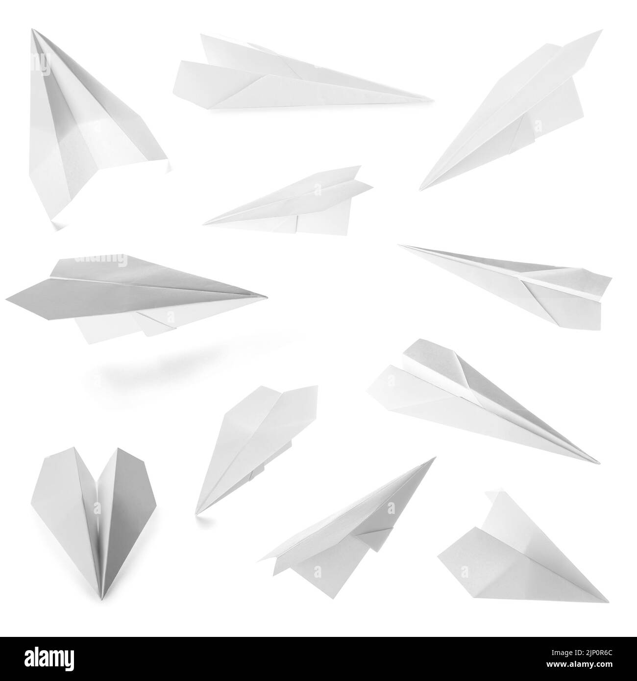 Set of paper planes on white background Stock Photo - Alamy