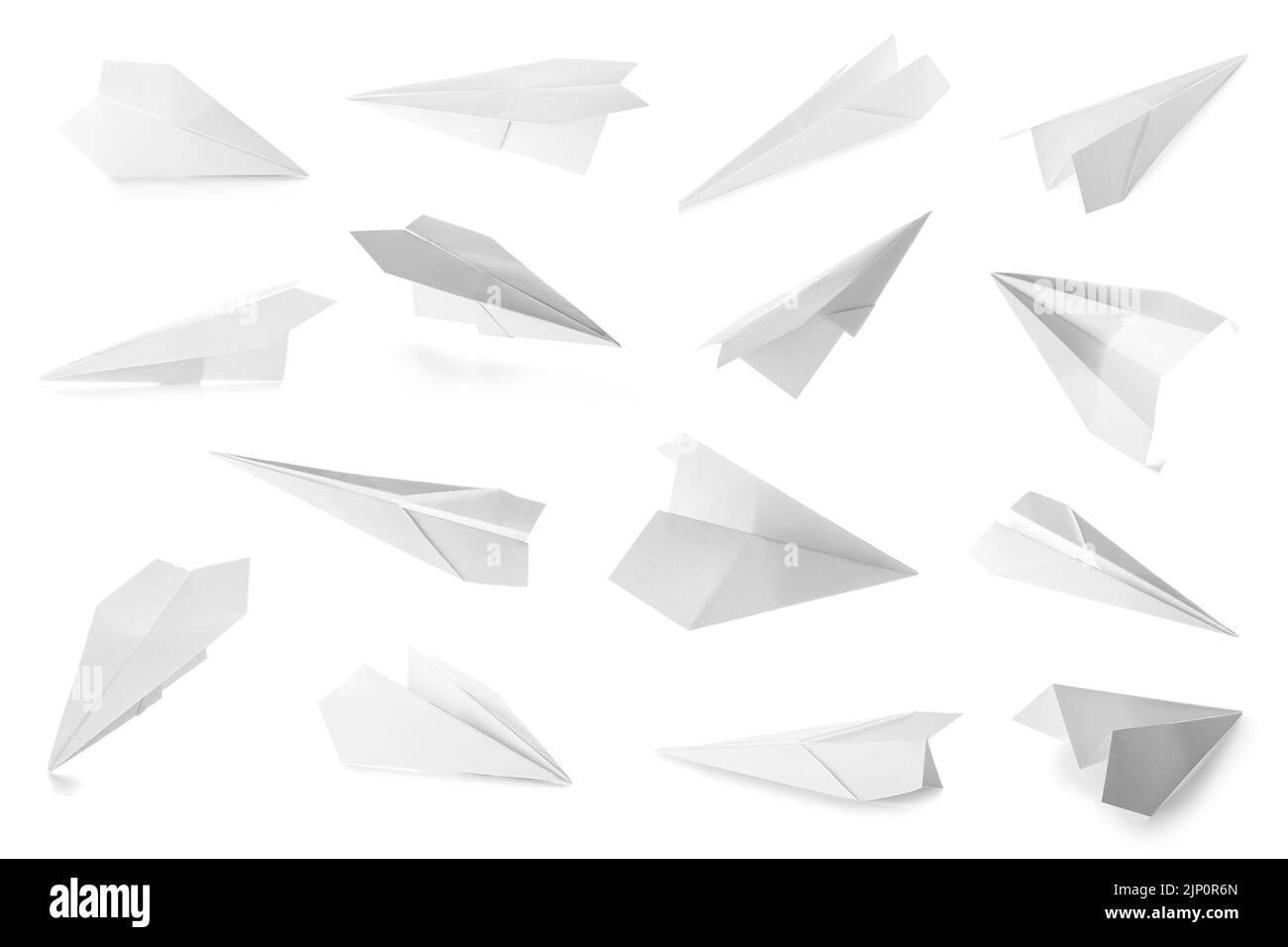 Set of paper planes on white background Stock Photo - Alamy