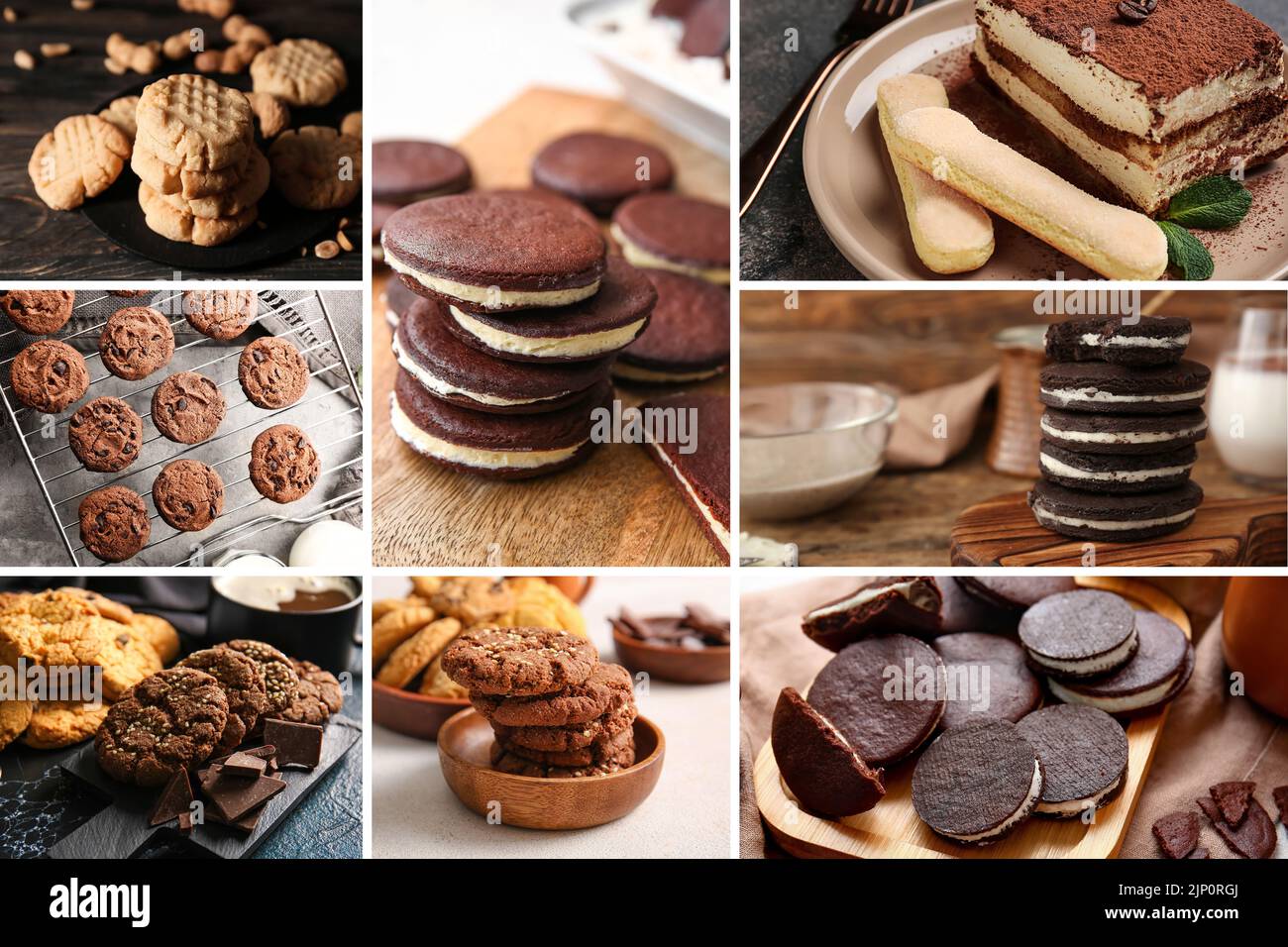 Collage with different sweet cookies Stock Photo - Alamy