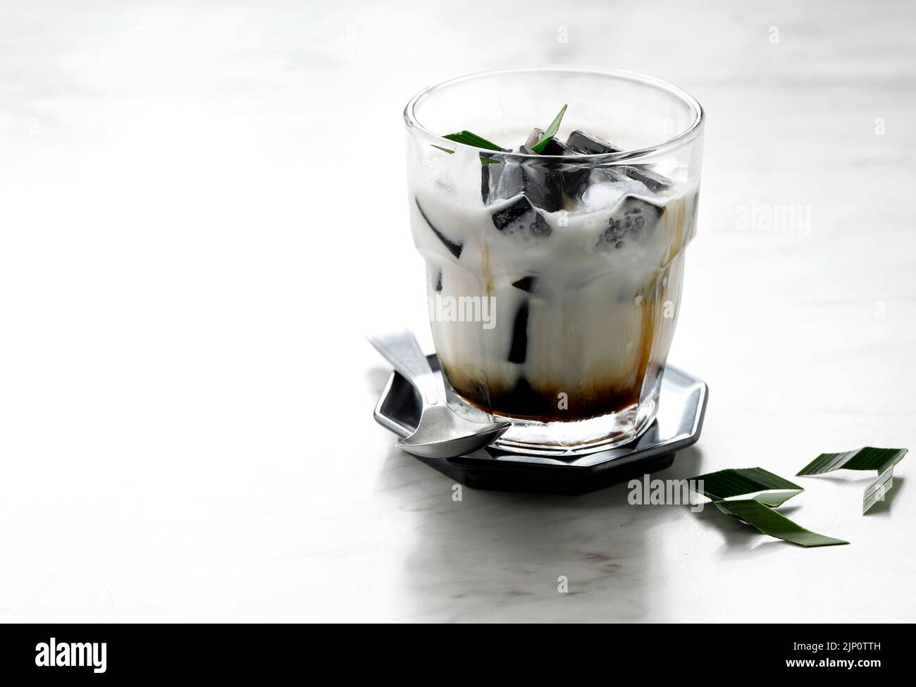 Black Grass Jelly or Cincau Hitam, Indonesian Dessert Made from Cincau ...