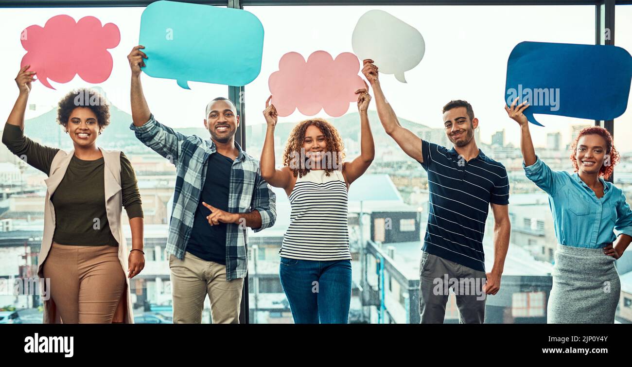 Express yourself and let yourself be known. Portrait of a cheerful ...