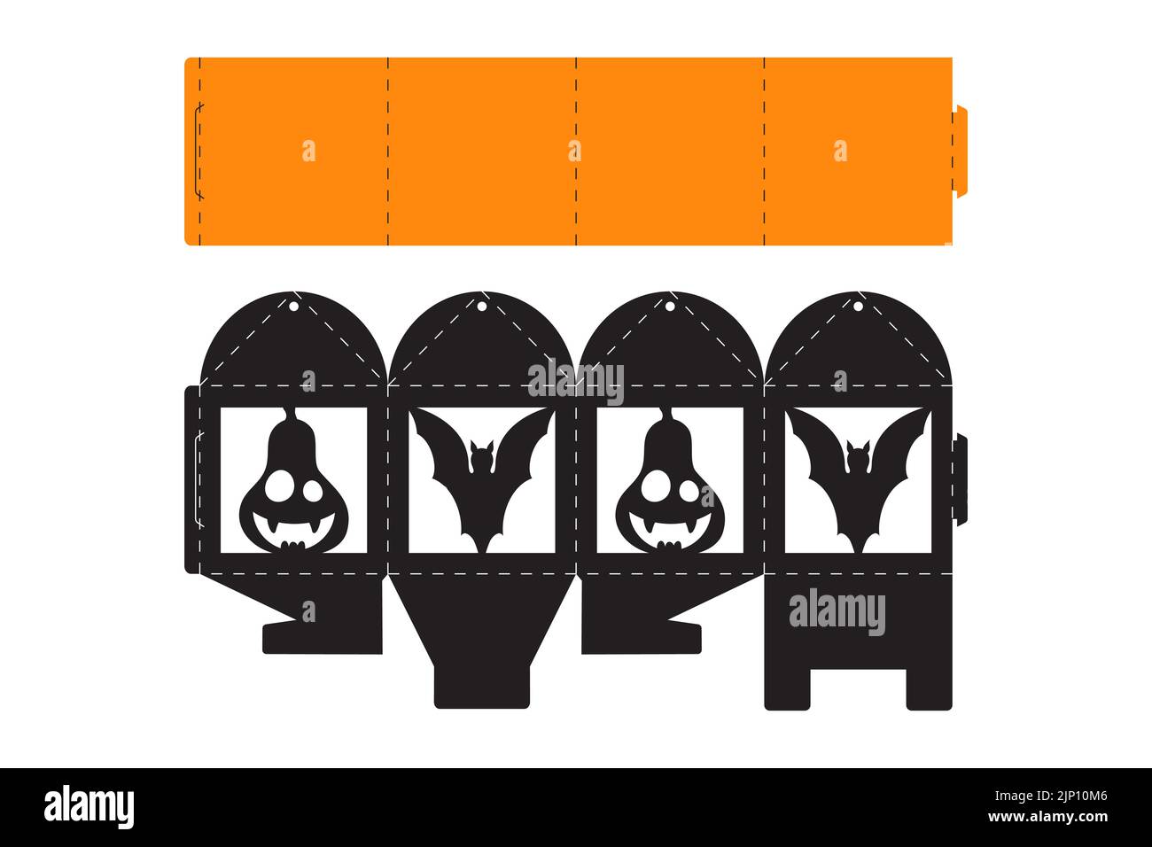 Halloween treat box with scary pumpkin. Jack-o-lantern facial gift ...