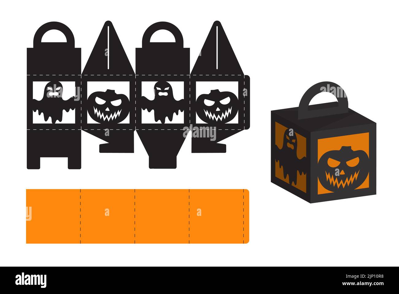Happy Halloween treat box. Gift party favor box for sweets, candies ...