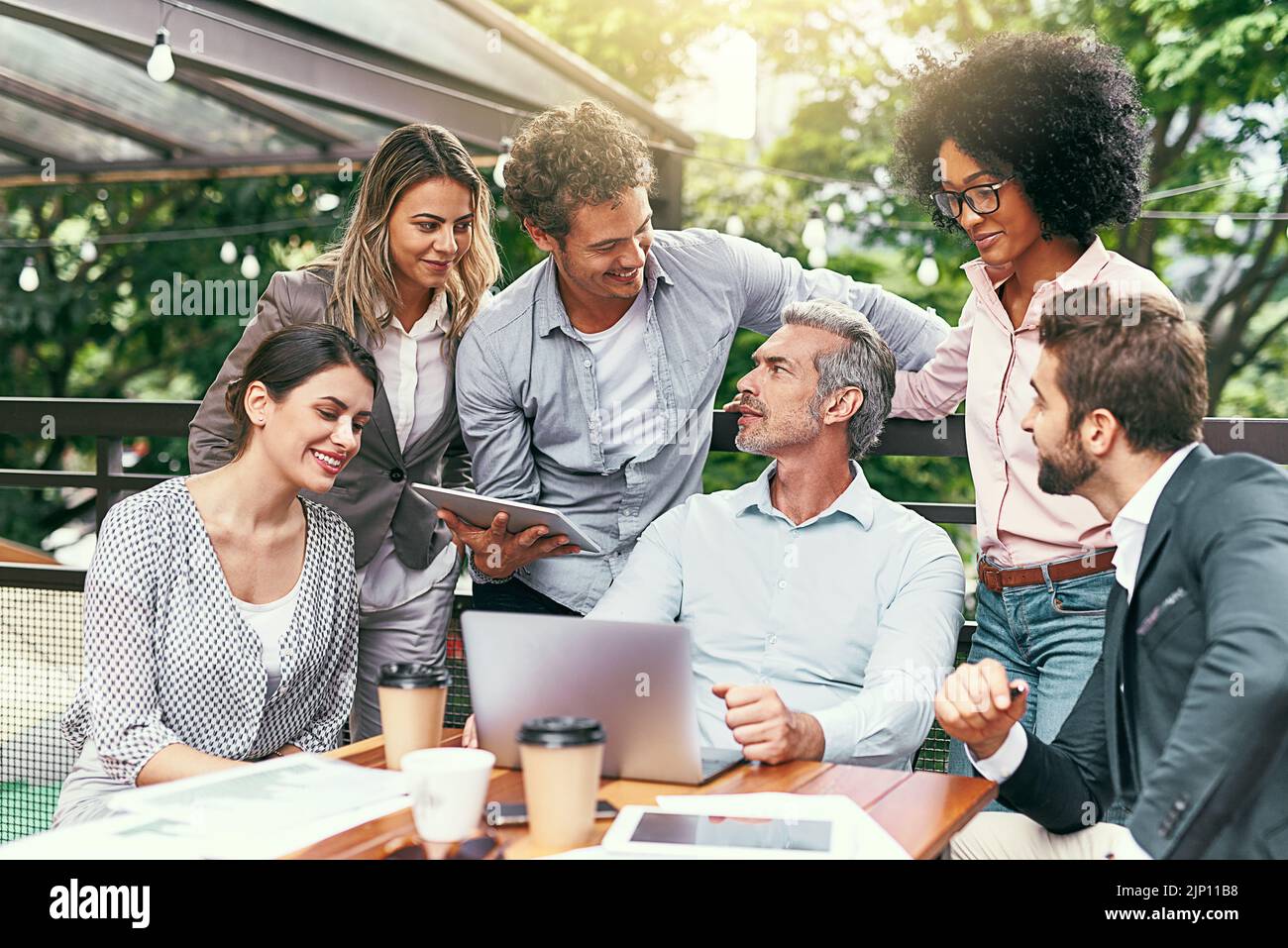 Banding together for the benefit of business. a team of colleagues ...