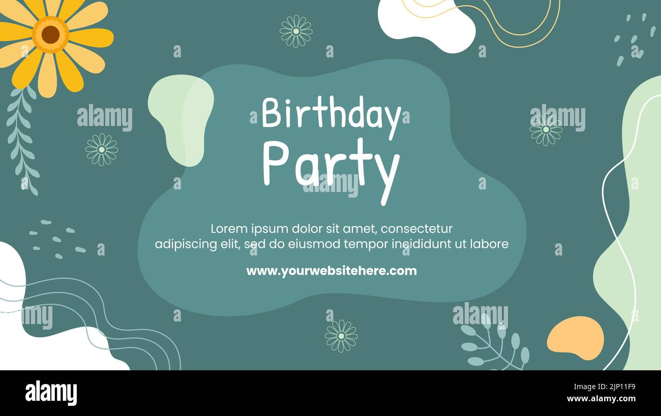 Boho Party Thumbnail Template Hand Drawn Cartoon Flat Illustration ...