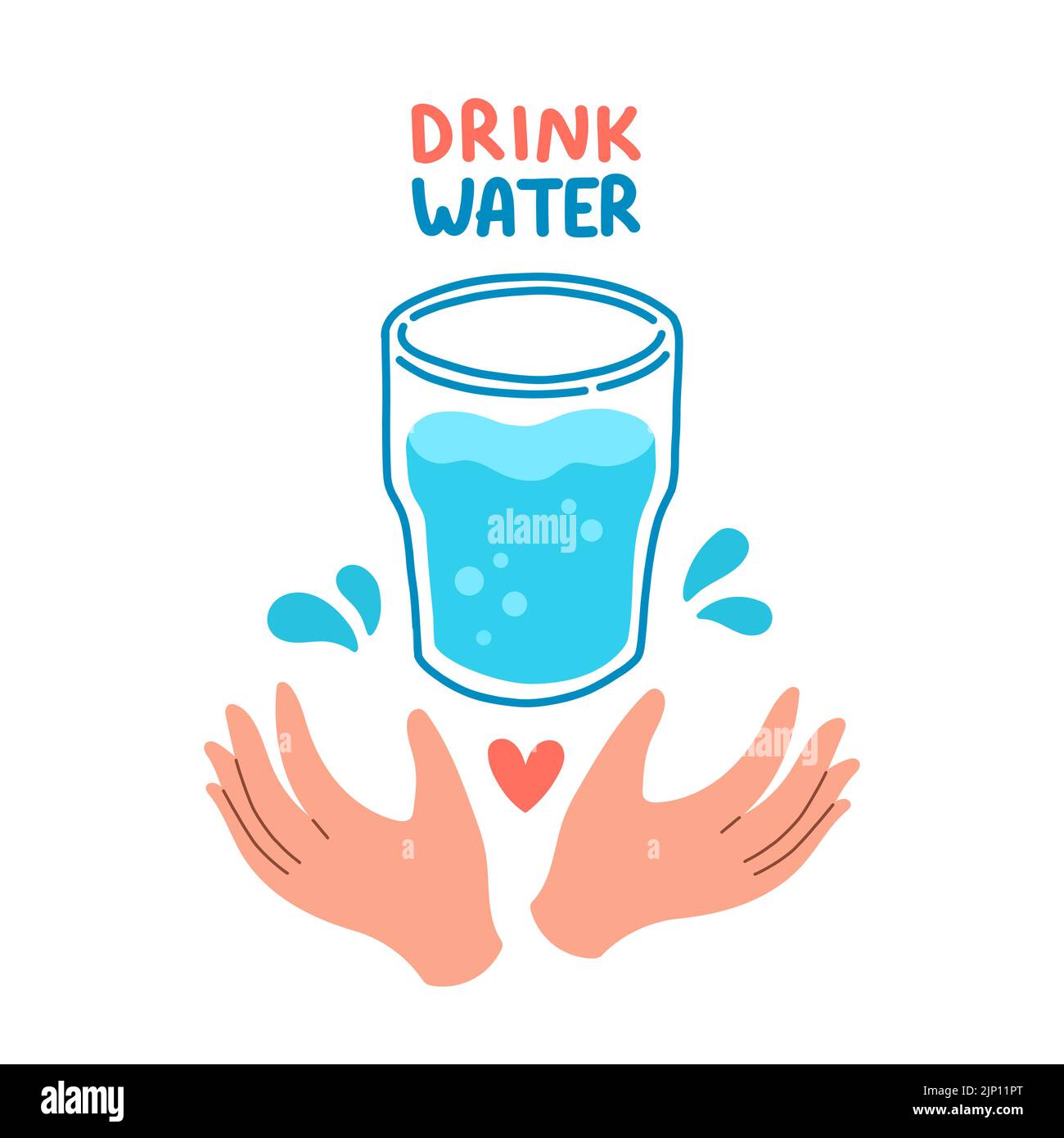 Cartoon water drink cute Stock Vector Images - Alamy