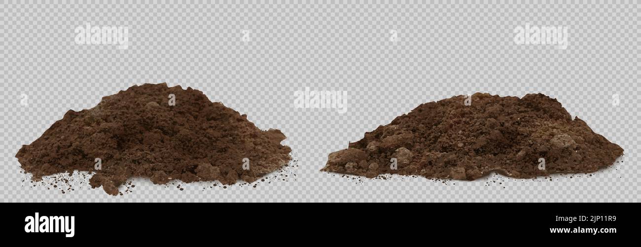 Soil pile, dirt, mud or compost mound isolated on transparent ...