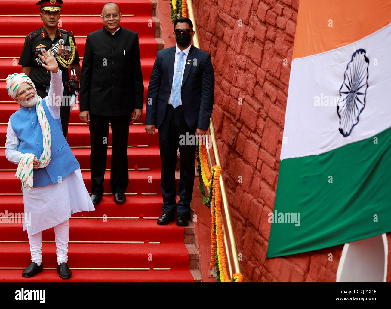 Indian prime minister narendra modi waves hi-res stock photography and ...