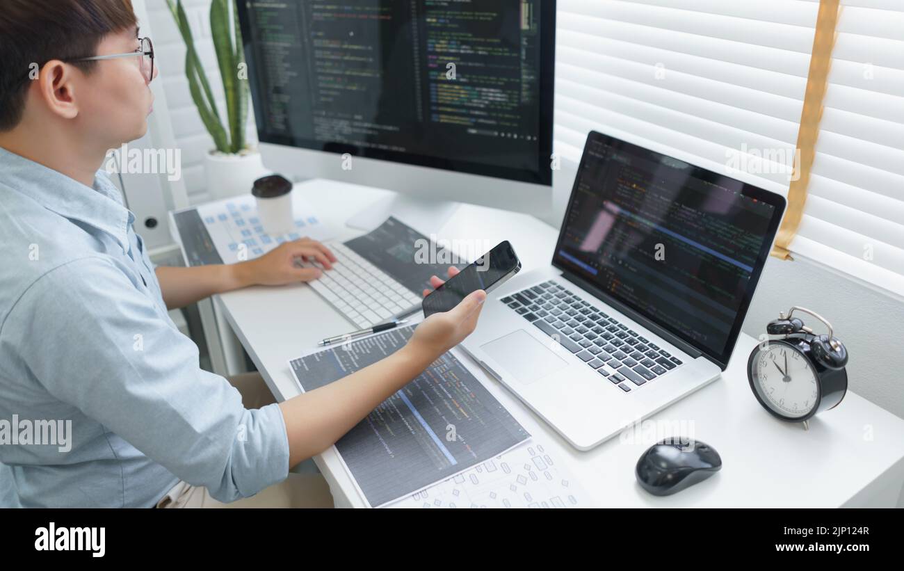 Software concept smartphone coding hi-res stock photography and images ...