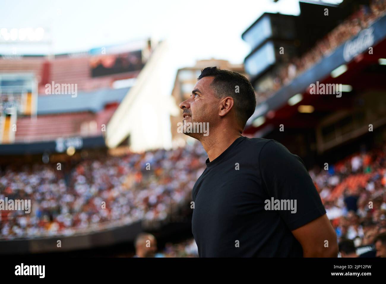 Girona FC head coach Miguel Angel Sanchez Michel Stock Photo - Alamy