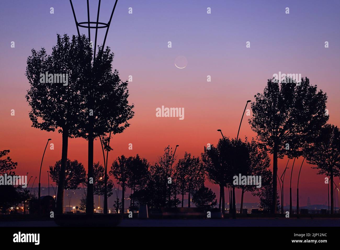 Beautiful Seaside Boulevard at sunrise. Baku. Azerbaijan Stock Photo ...