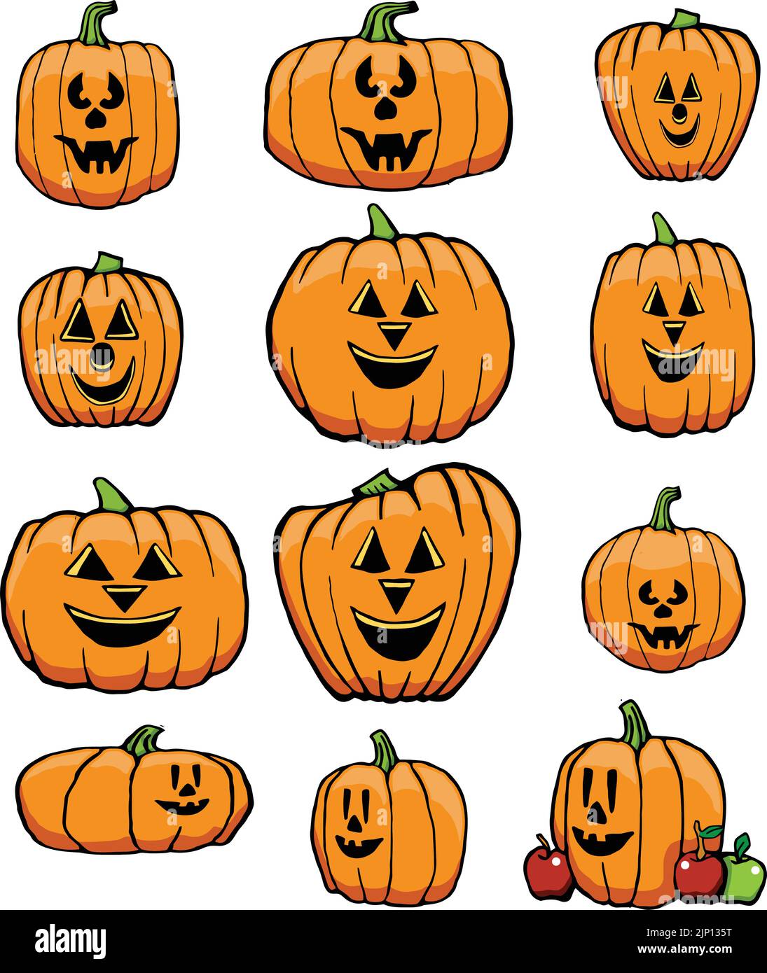 set of jack o lantern pumpkins Stock Vector Image & Art - Alamy