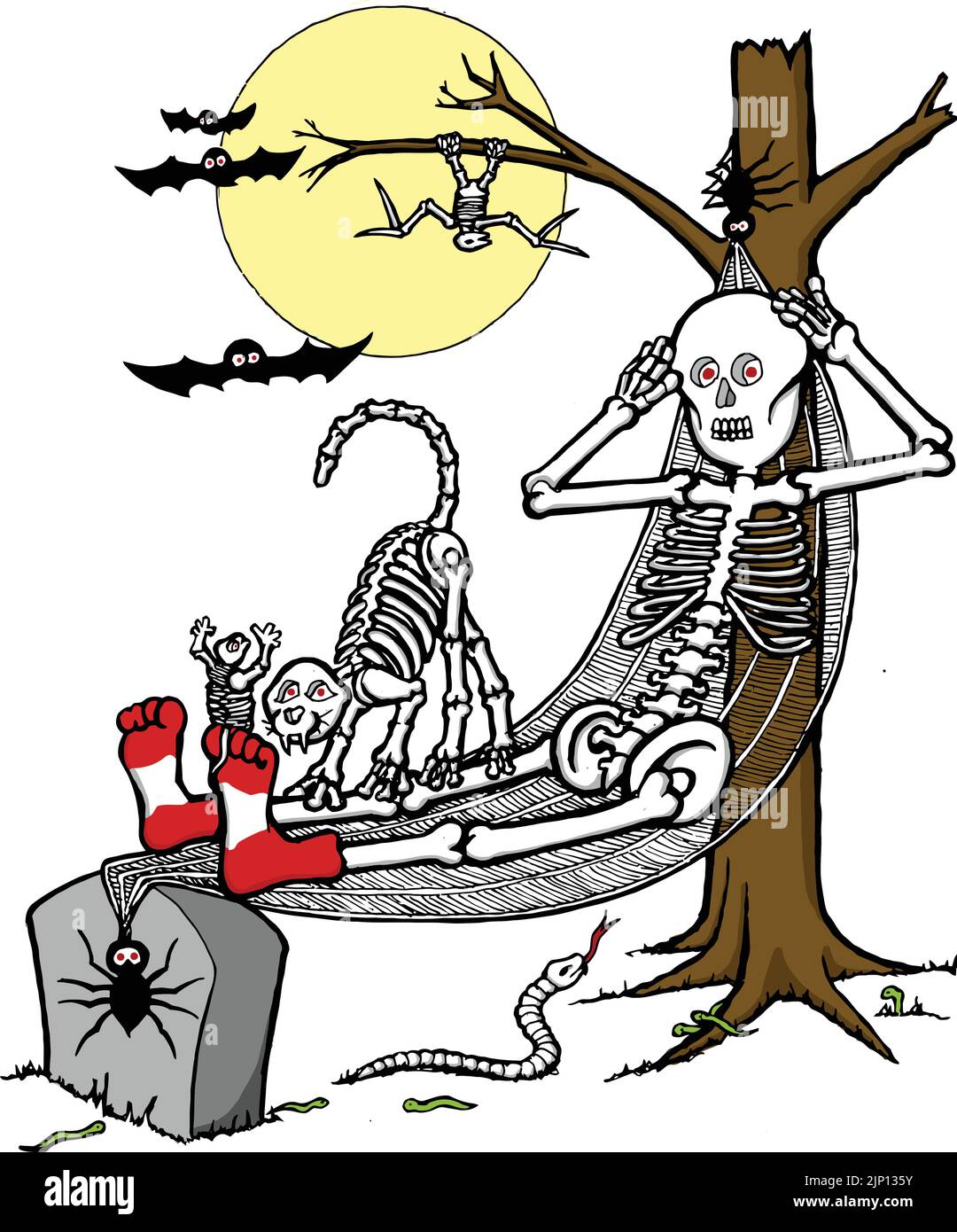 Funny skeleton cartoon hi-res stock photography and images - Alamy