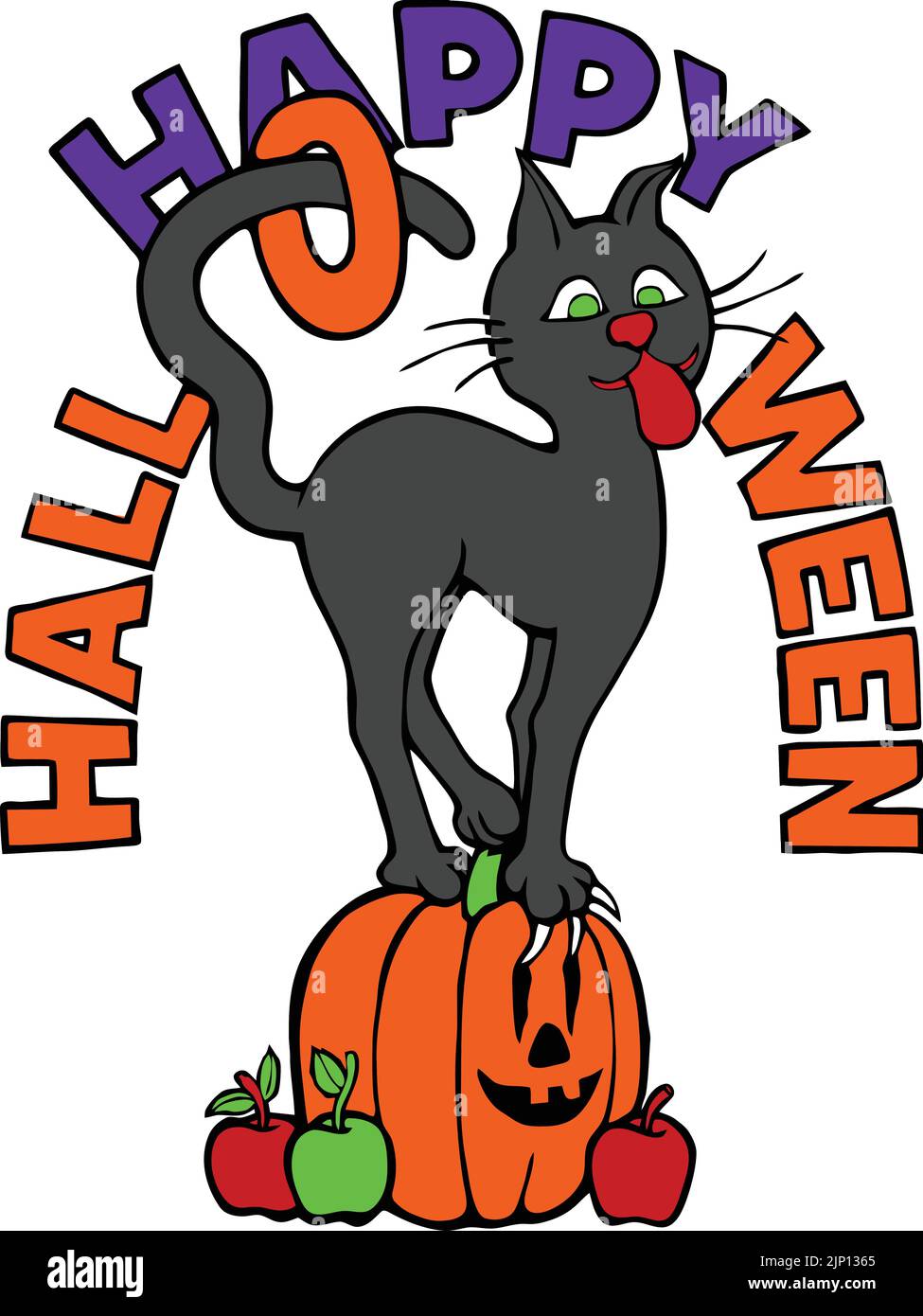 happy halloween black cat Stock Vector Image & Art - Alamy