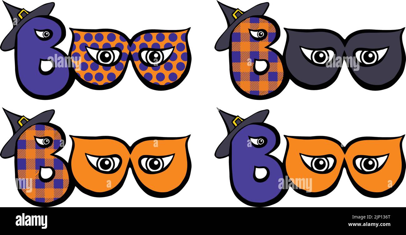 Halloween boo with mask and witches hat Stock Vector Image & Art - Alamy