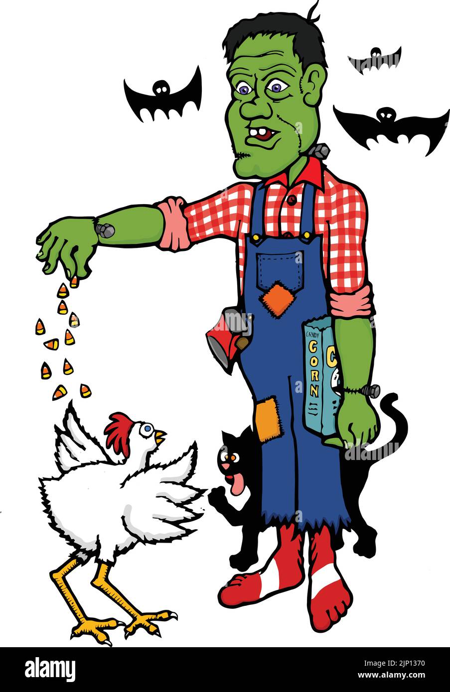 cartoon frankenstein feeding a chicken Stock Vector Image & Art - Alamy