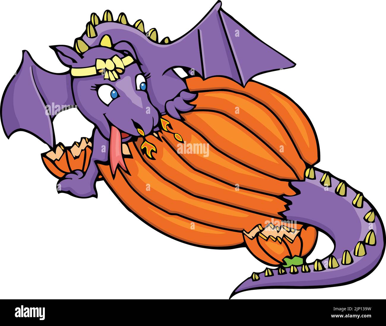 baby dragon breaking out of a pumpki Stock Vector Image & Art - Alamy