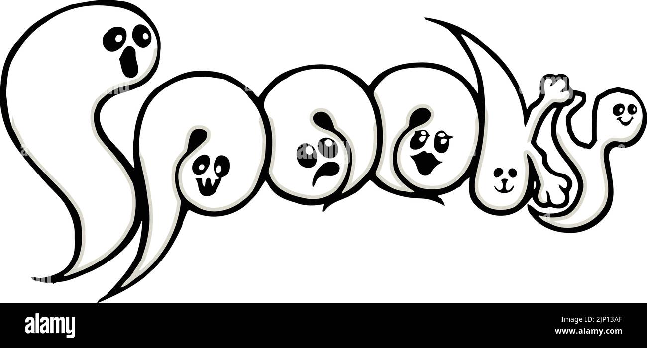 funny ghosts forming the word spooky Stock Vector Image & Art - Alamy