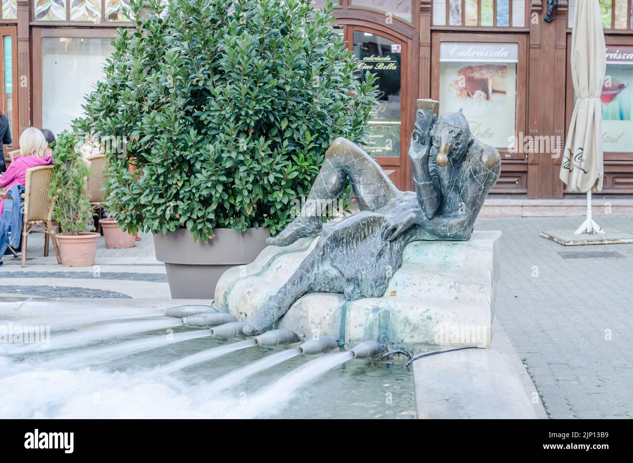 Pecs, Hungary - October 06, 2018: The fountain in the city Pecs ...