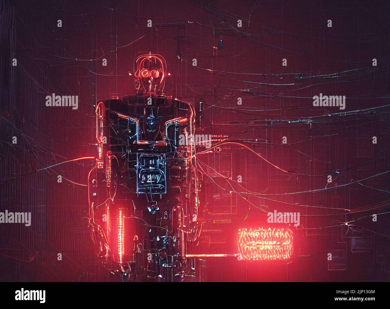 A cyborg in a futuristic city Stock Photo - Alamy