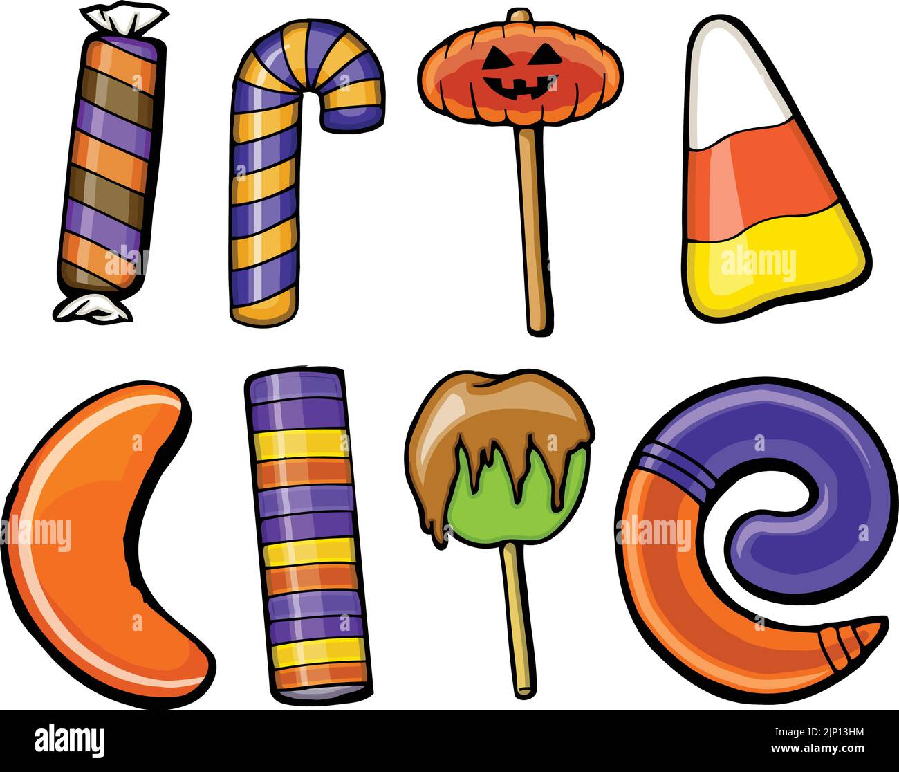 set of cartoon halloween candy treats Stock Vector Image & Art - Alamy