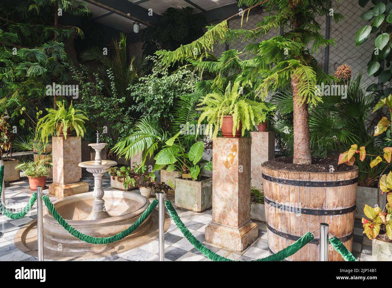 Alupka, Crimea - March 19, 2021: Winter green garden in Vorontsov ...