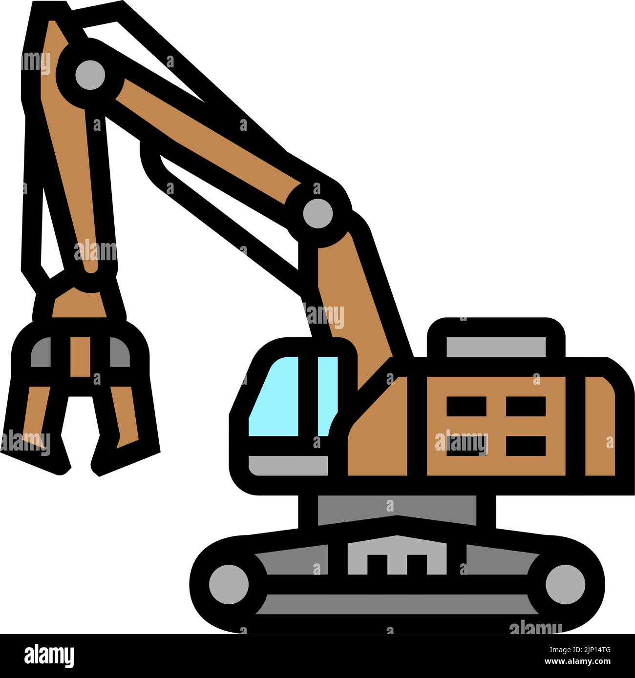 demolition construction car vehicle color icon vector illustration ...