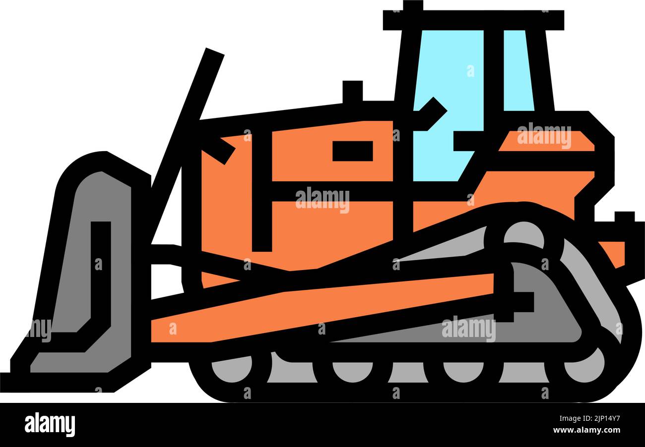 bulldozer construction car vehicle color icon vector illustration Stock ...