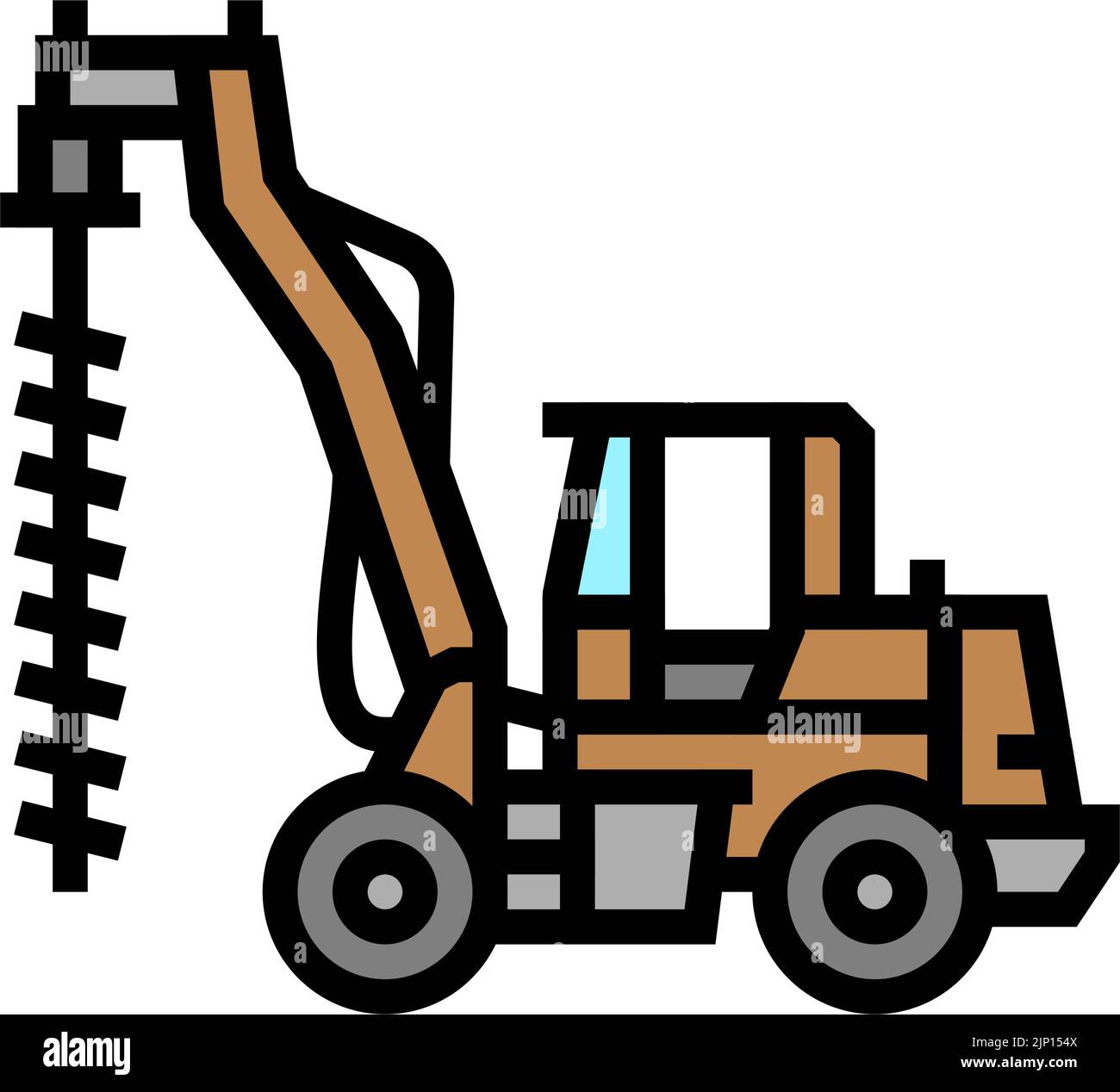 digger construction car vehicle color icon vector illustration Stock ...