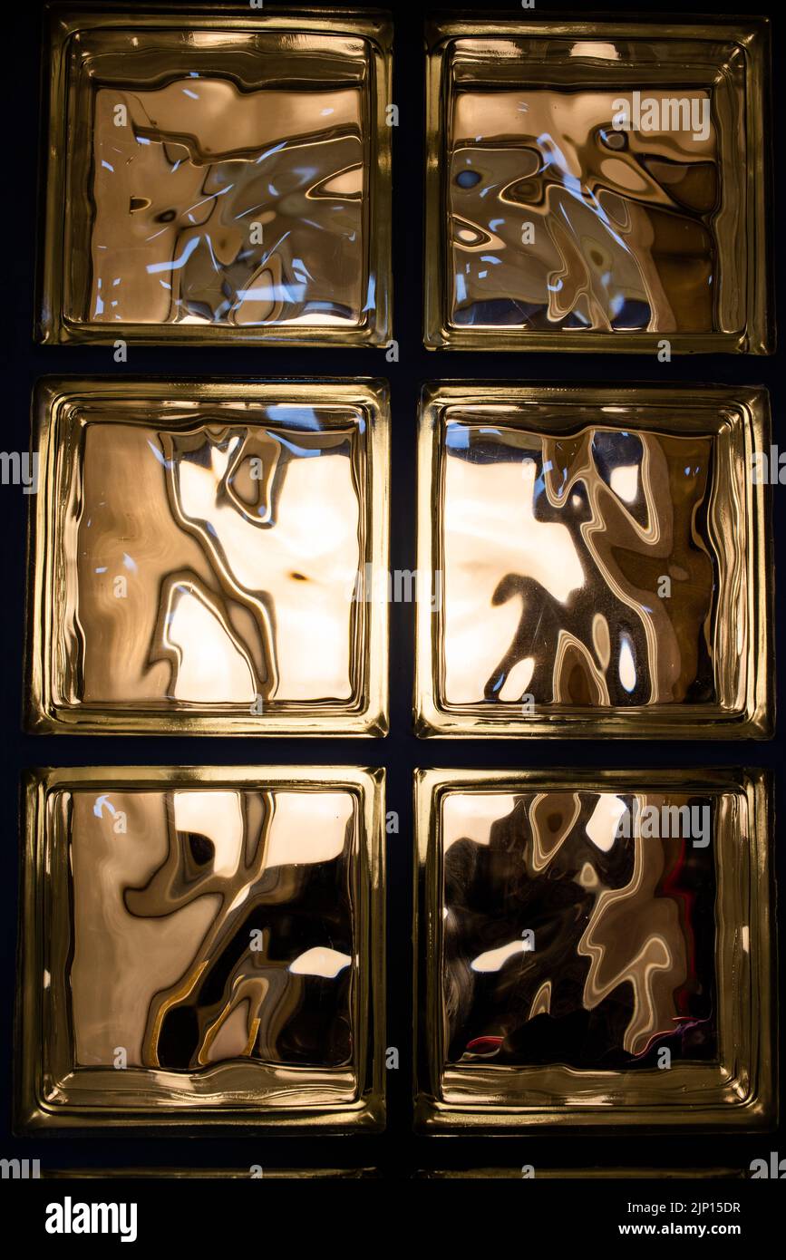 Yellow Glass Block Wall,Transparent glass block or tiled mosaic wall ...