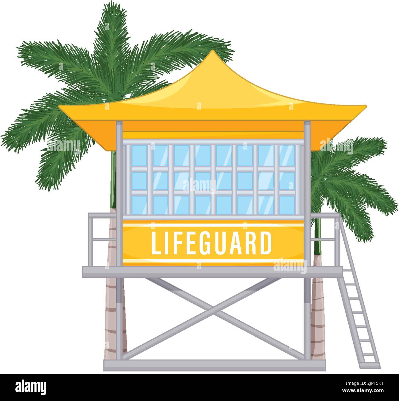 Beach lifeguard tower isolated illustration Stock Vector Image & Art ...