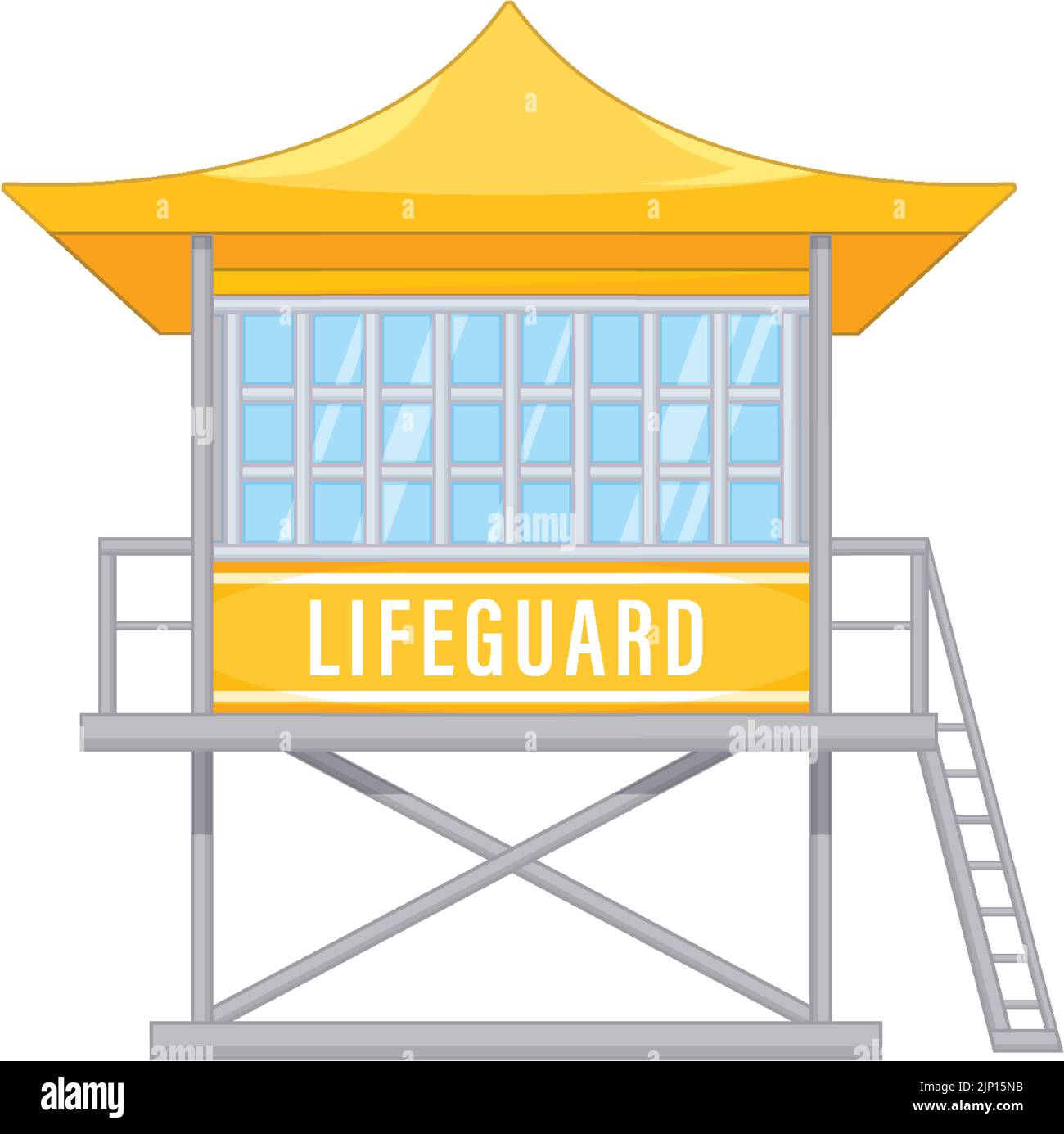 Beach lifeguard tower isolated illustration Stock Vector Image & Art ...