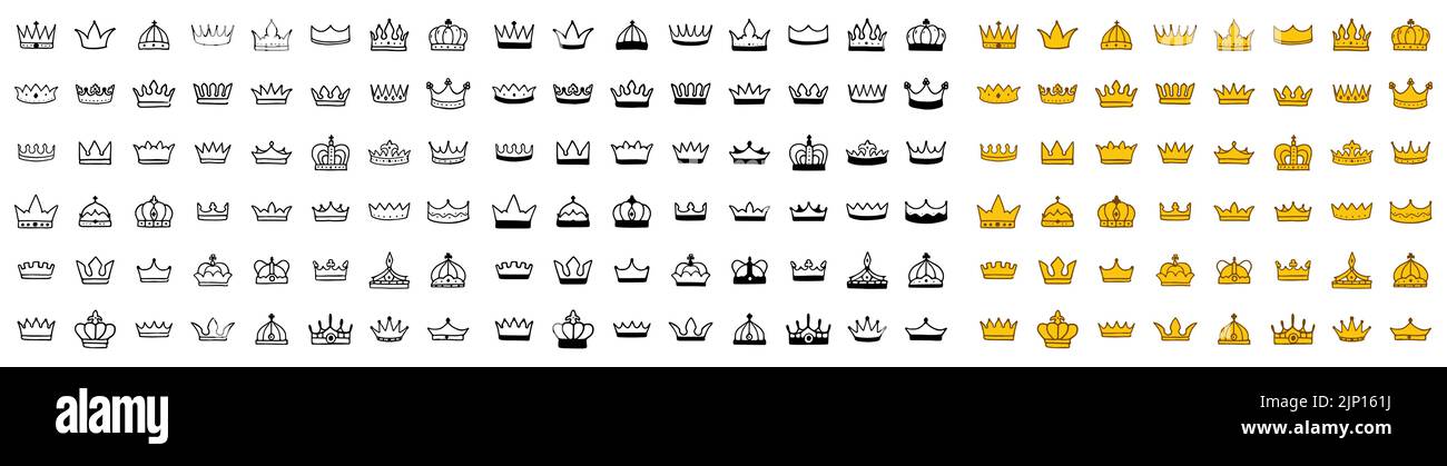 Vector set of Crown icons in different styles isolated on white ...