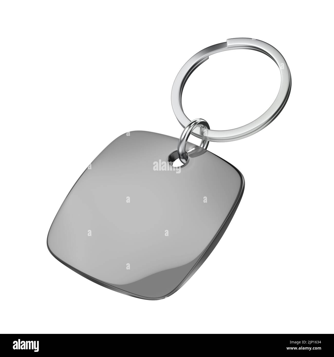 Square plastic keychain isolated on white background Stock Photo - Alamy